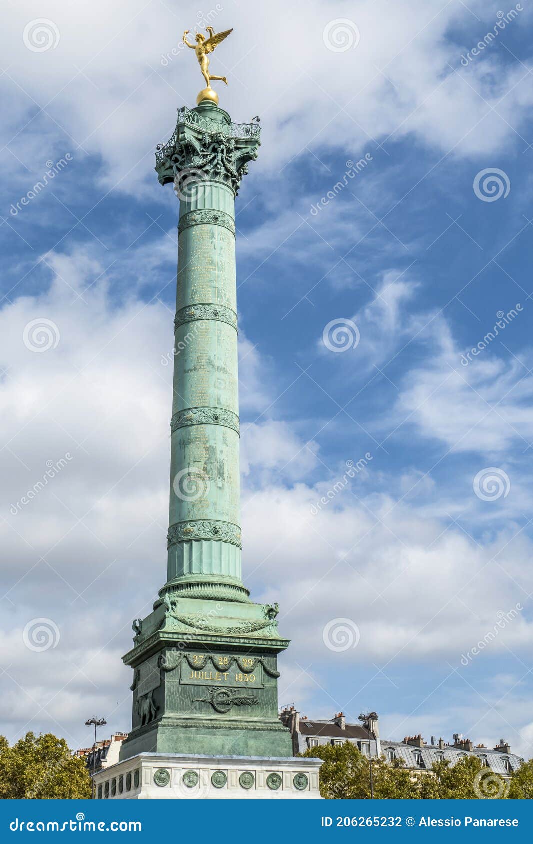 The July Column in Bastille Square in Paris Stock Photo - Image of ...