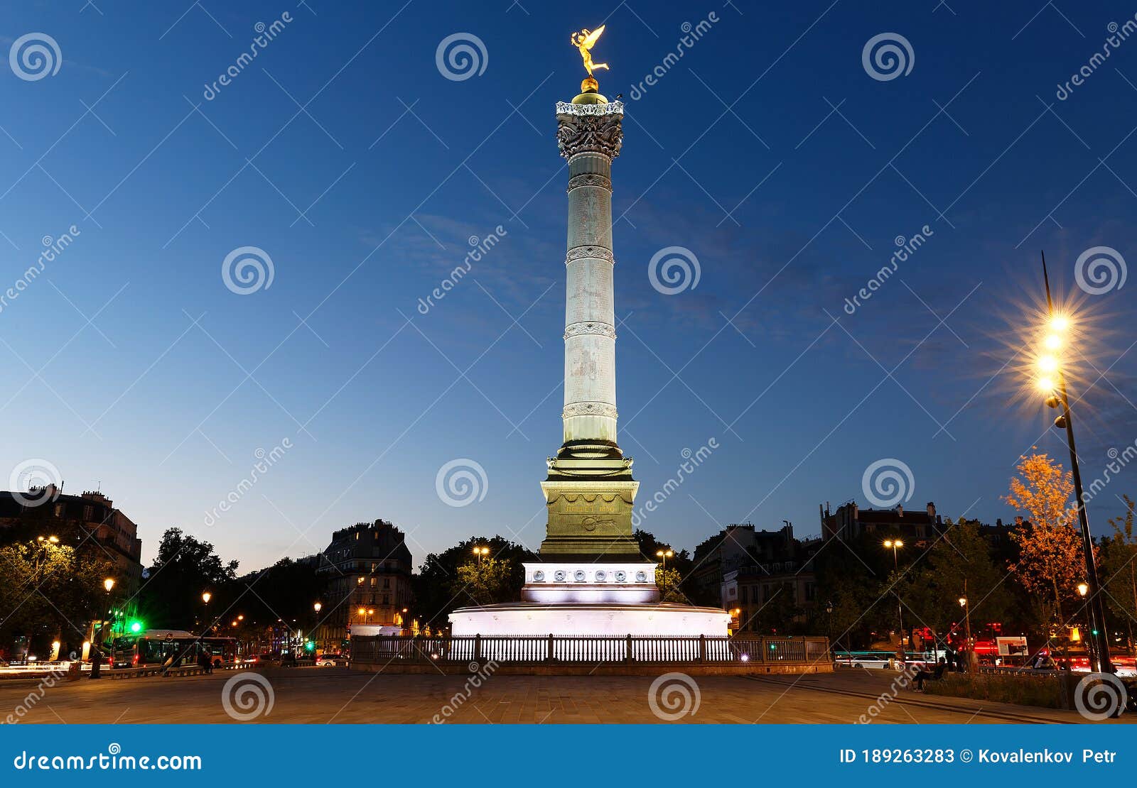 The July Column on Bastille Square in Paris, France. Stock Image ...