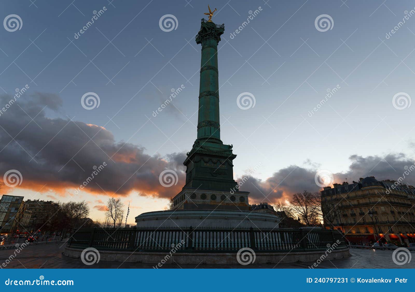 The July Column on Bastille Square in Paris, France. Stock Image ...