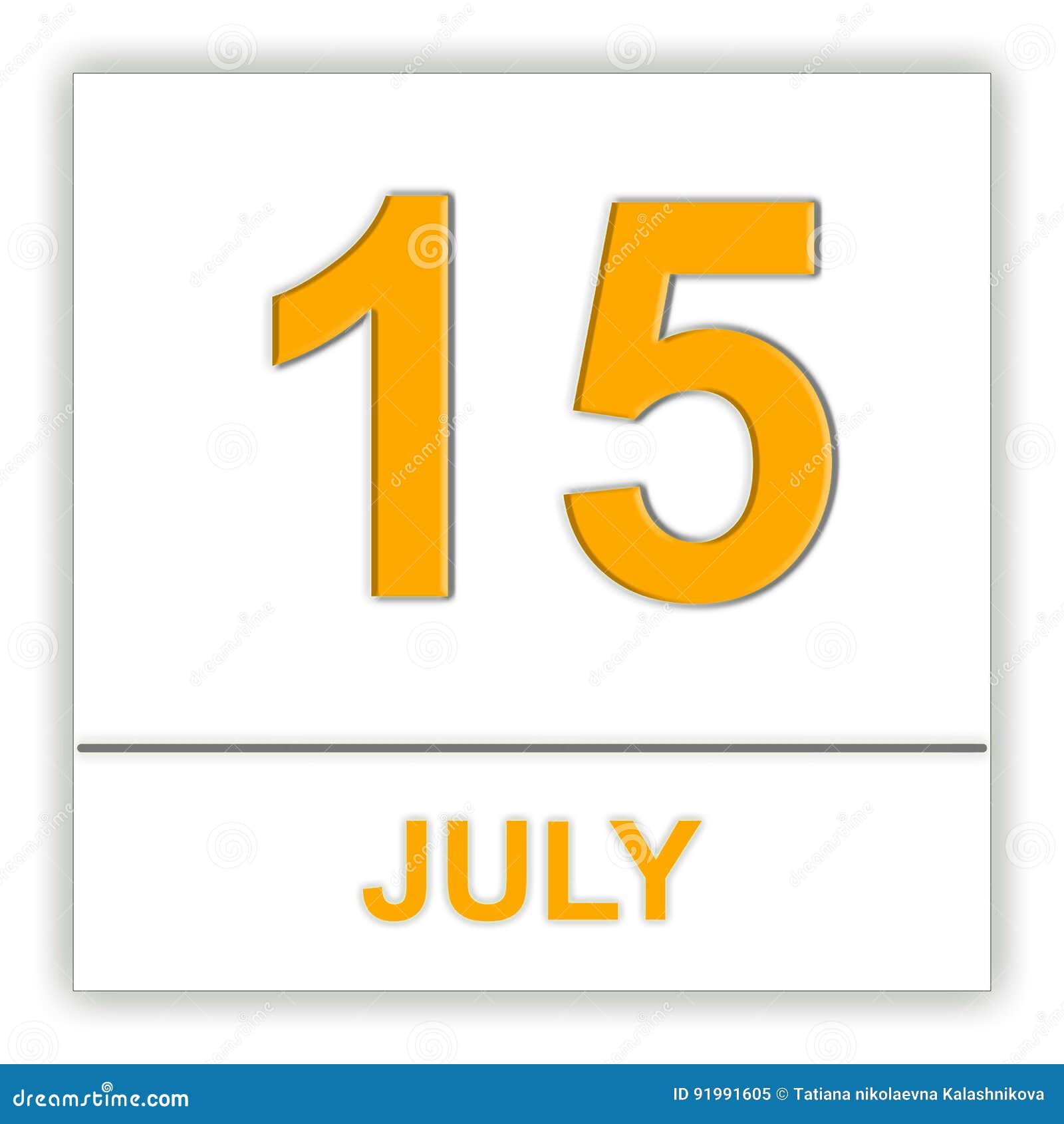 July 15. Day on the Calendar Stock Illustration - Illustration of ...