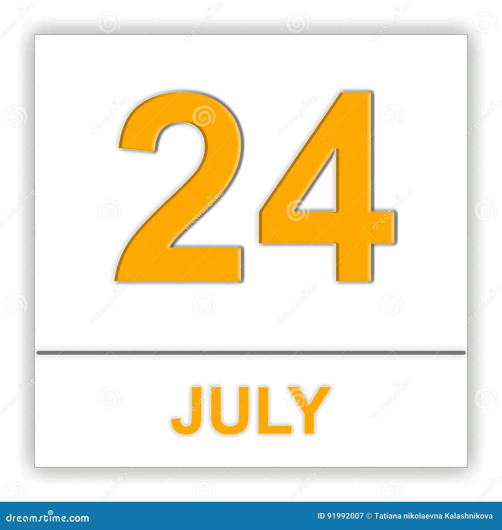 July 24. Day on the Calendar Stock Illustration - Illustration of event ...