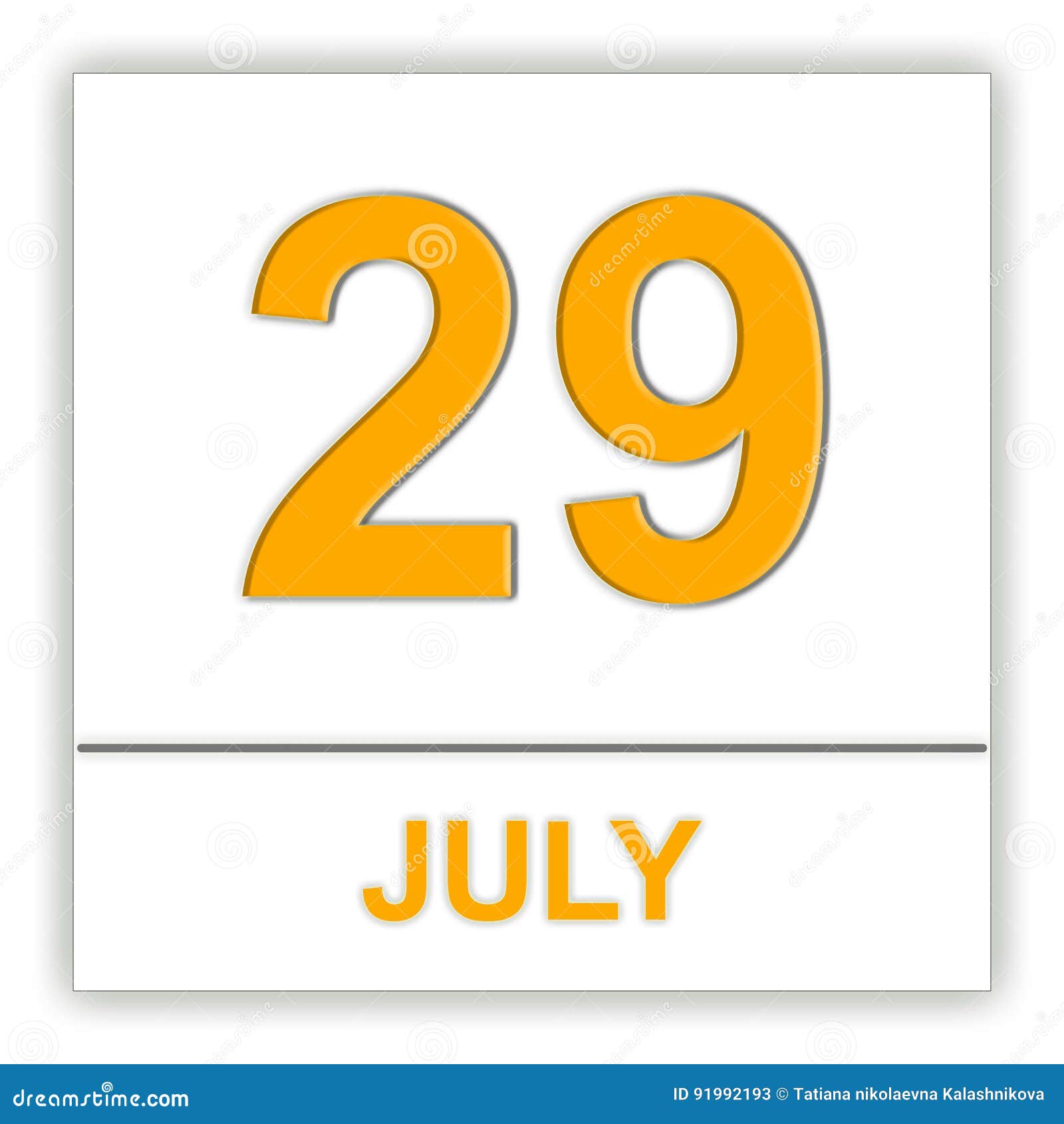 July 29. Day on the Calendar Stock Illustration - Illustration of ...