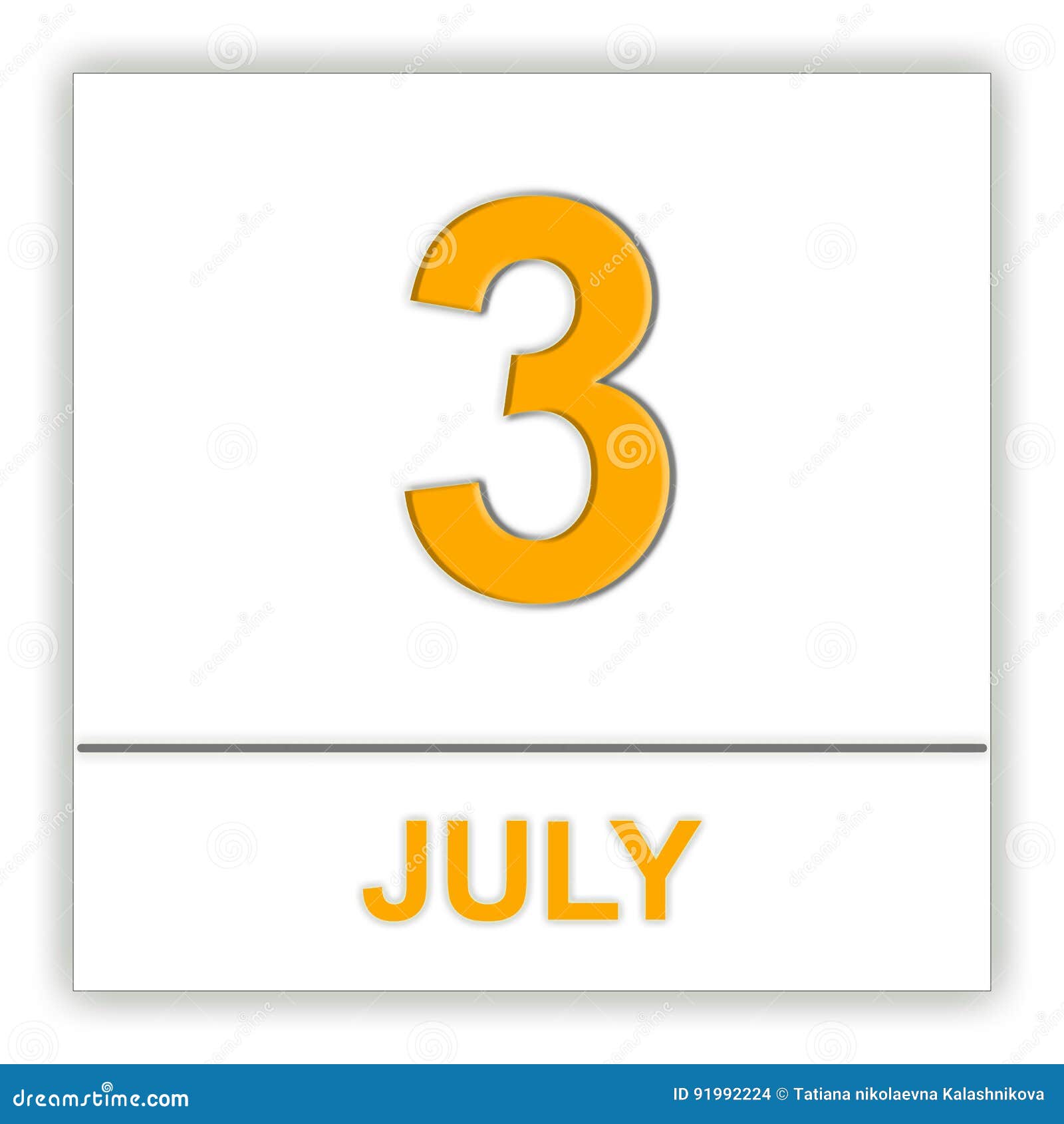 July 3. Day on the Calendar Stock Illustration - Illustration of diary ...