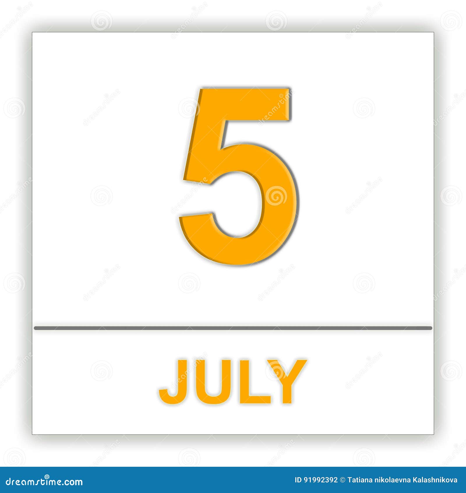July 5. Day on the Calendar Stock Illustration - Illustration of ...