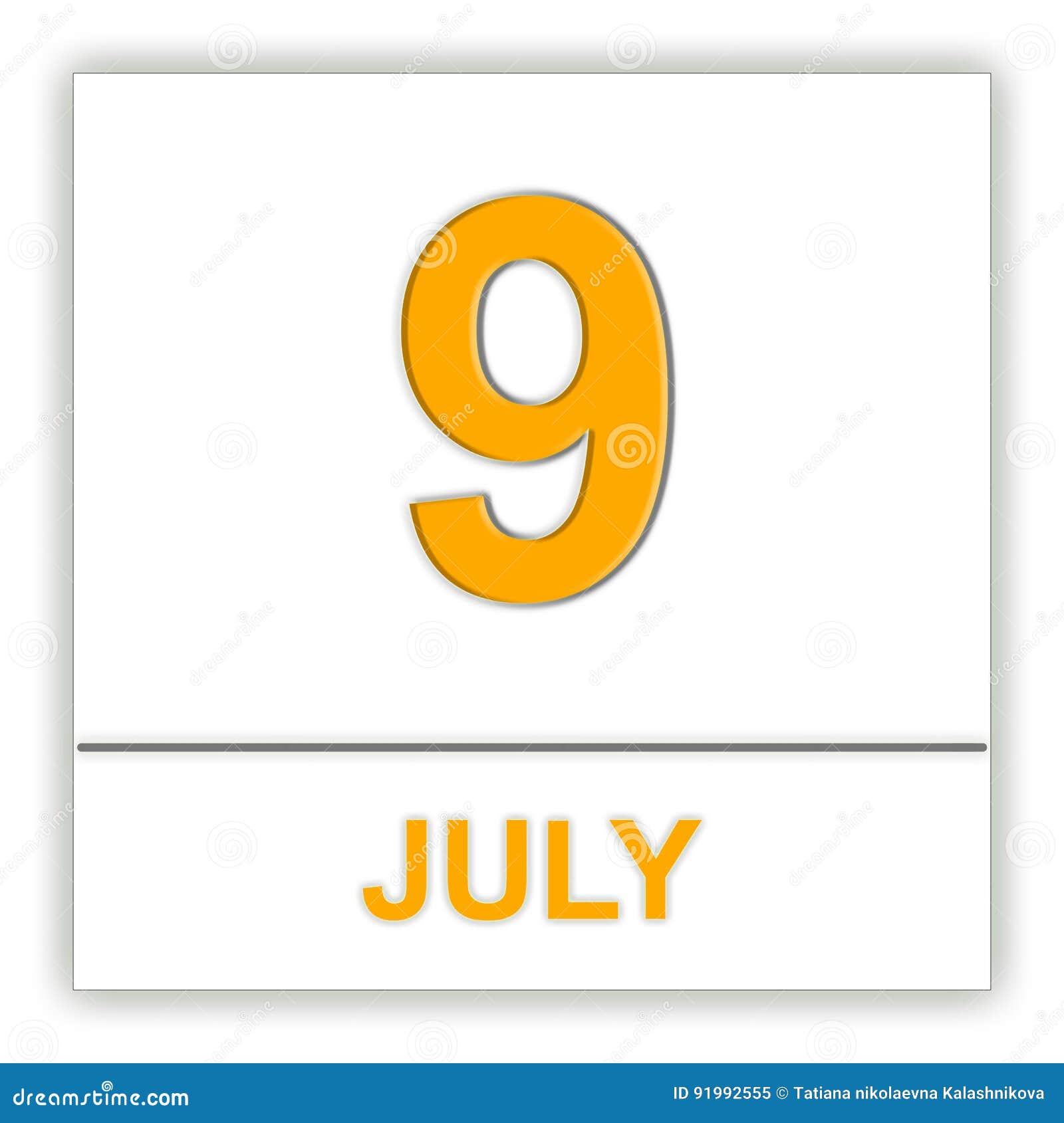 July 9. Day on the Calendar Stock Illustration - Illustration of today ...
