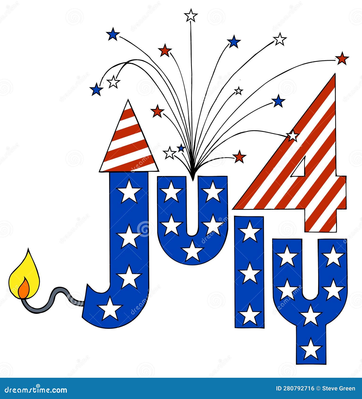 July 4 Design, 4th of July Rocket Stock Vector - Illustration of ...