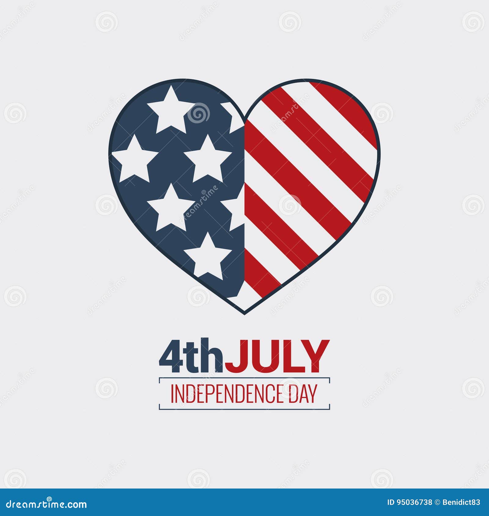 July Fourth Logo. Independence Day Design Background Stock Vector ...