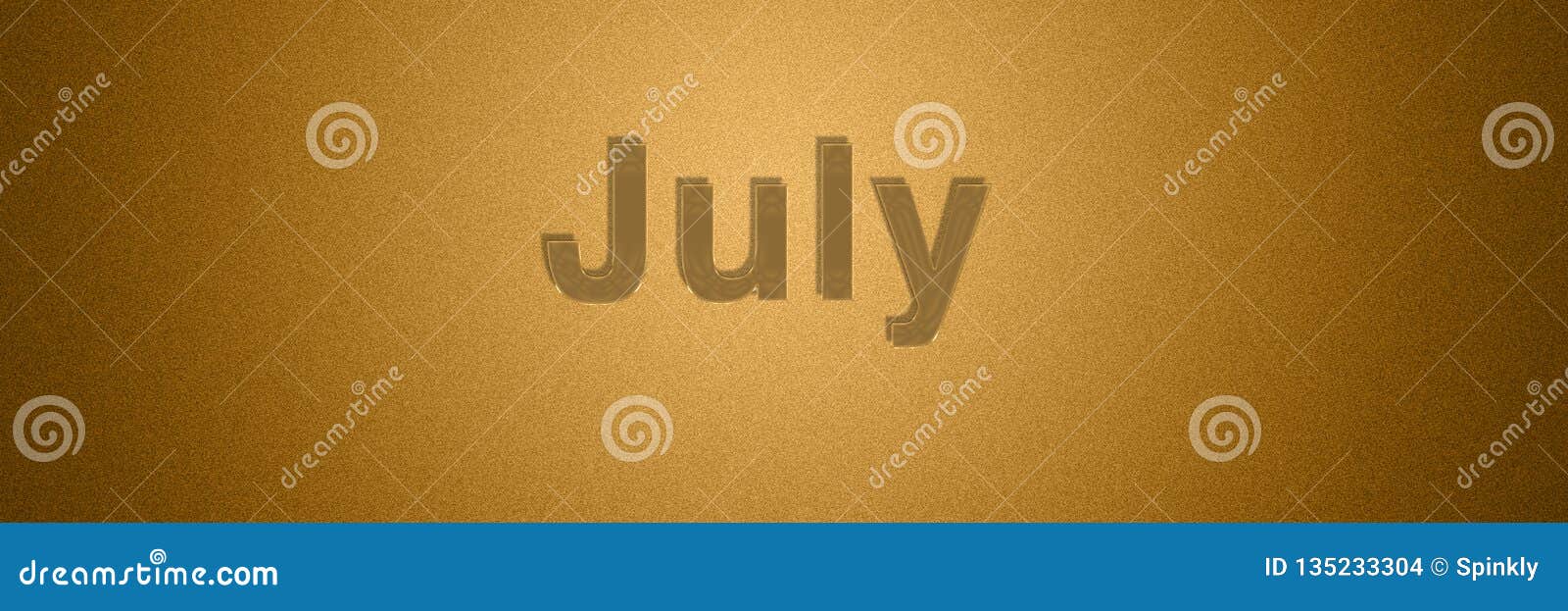 July Gold Text Title for Month Background Design Stock Illustration ...