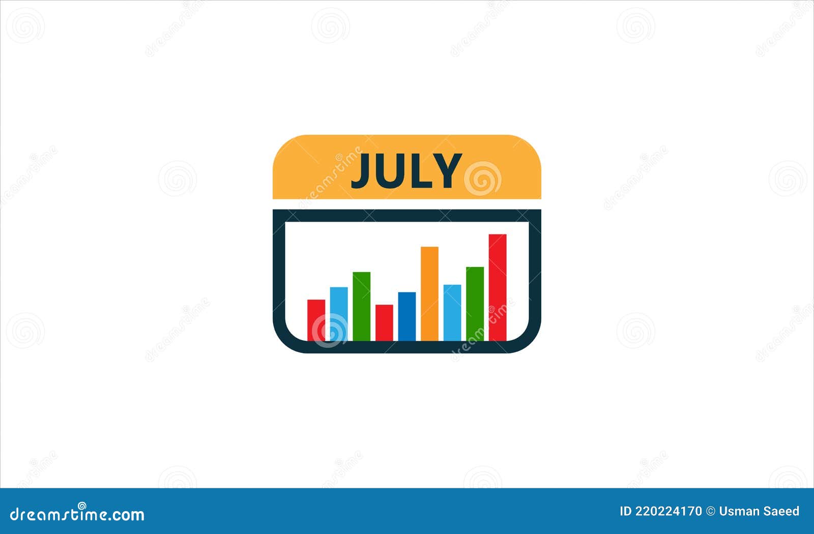 July Graph Calendar Logo Icon Design Illustration Stock Vector ...