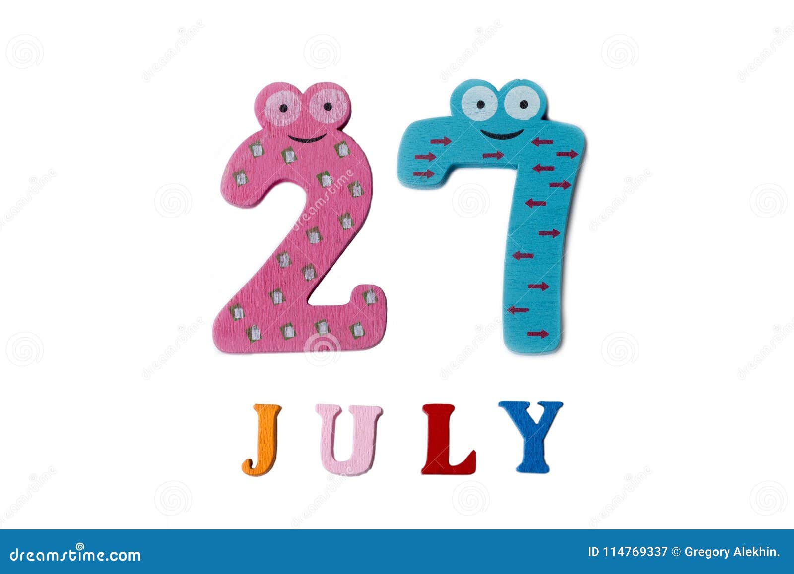 July 27. Image of July 27 on White Background Stock Image - Image of ...