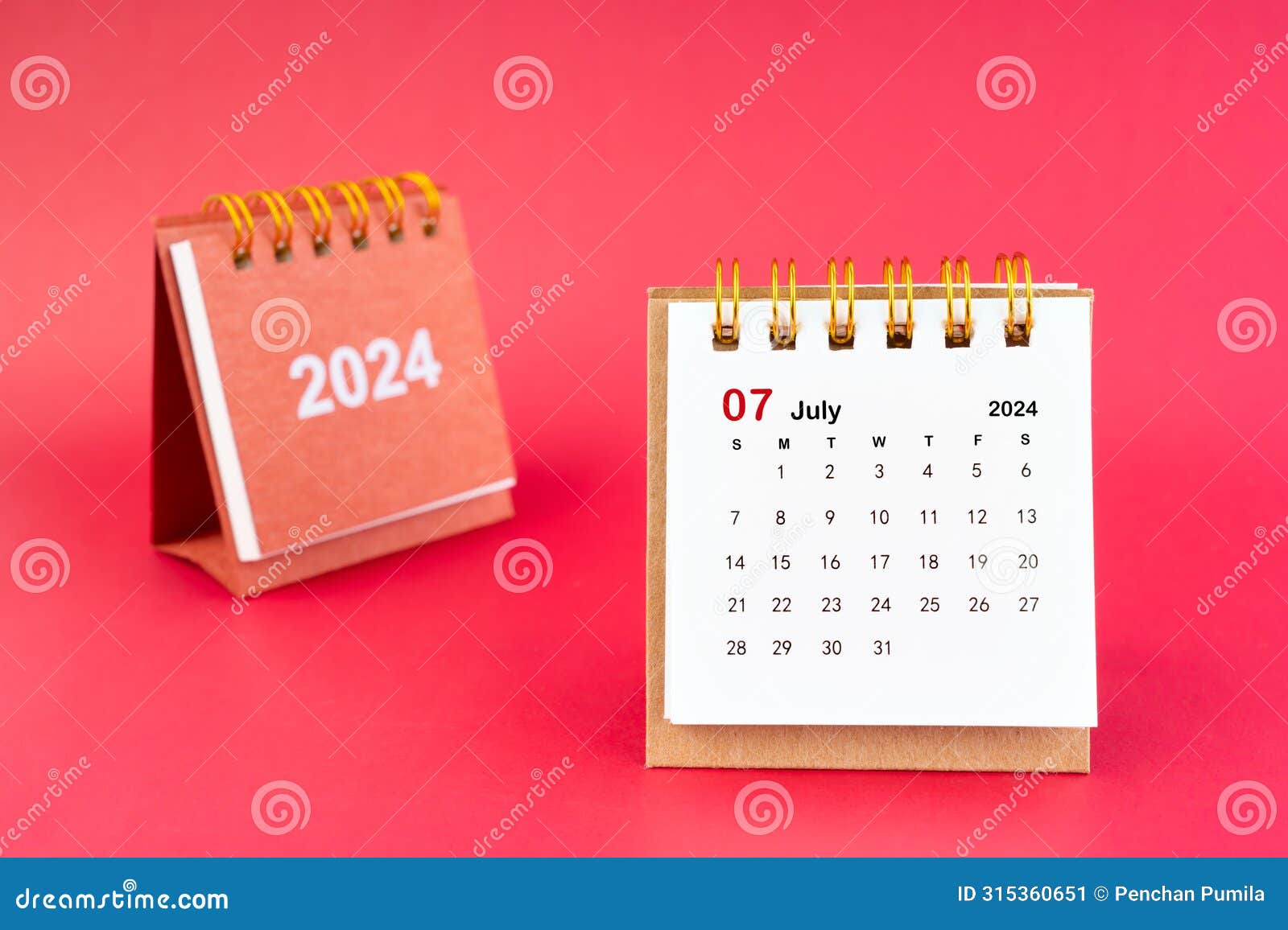 2024 July Mini Calendar on Red Background Stock Image - Image of ideas ...