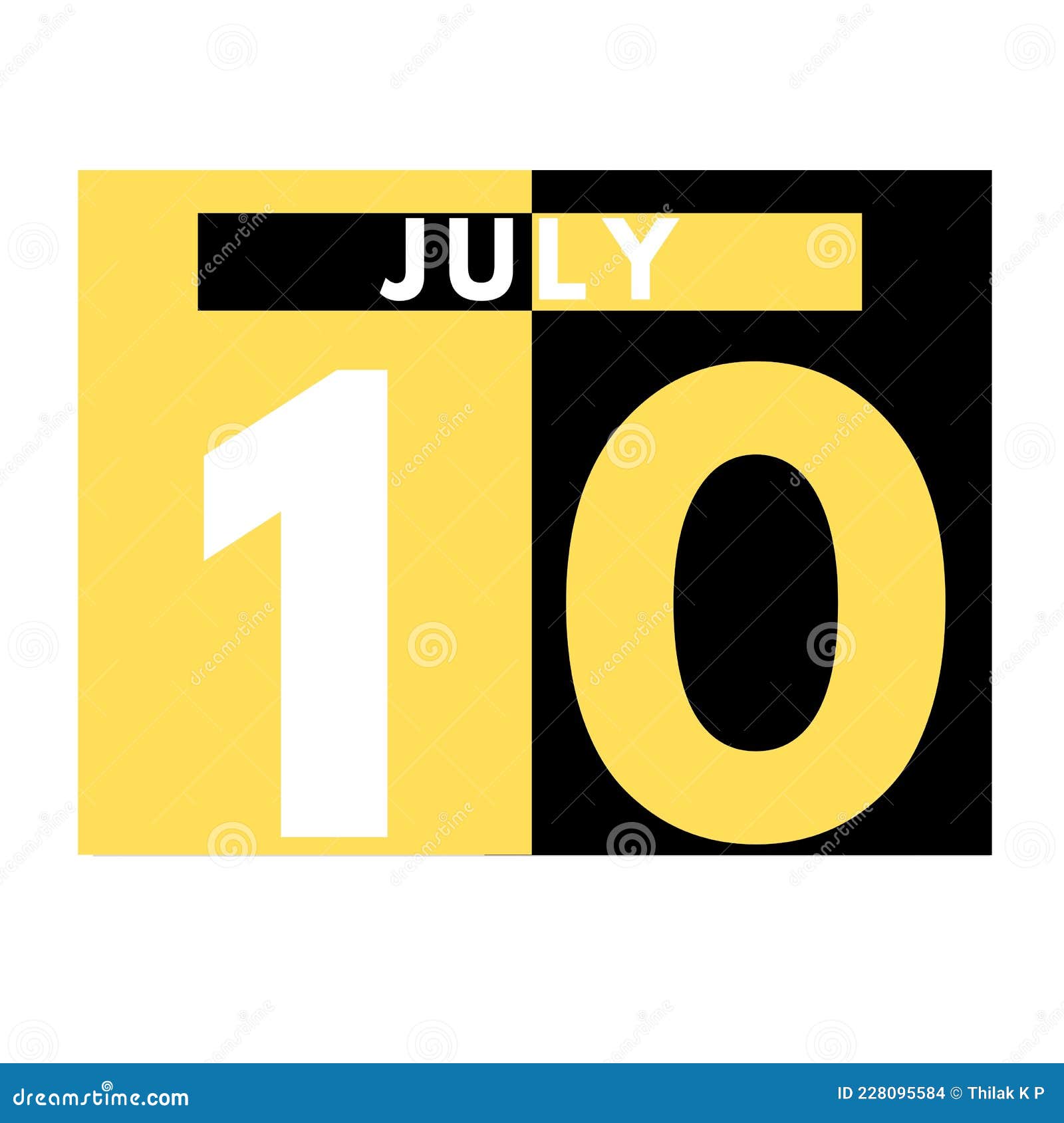 July 10 . Modern daily Calendar Icon .date ,day, Month Stock ...