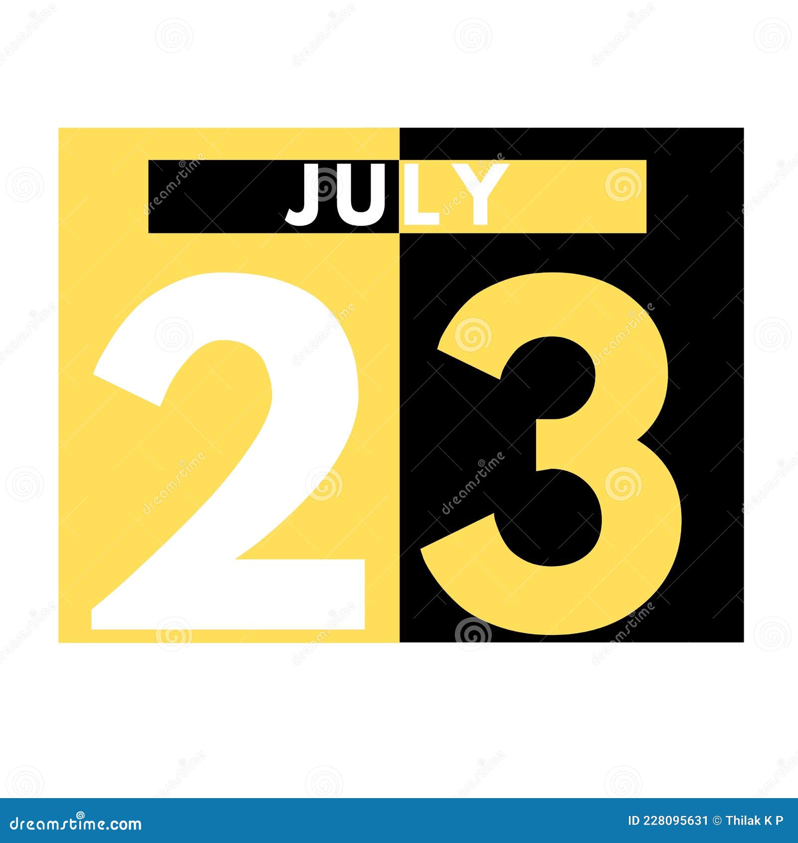 July 23 . Modern daily Calendar Icon .date ,day, Month Stock ...