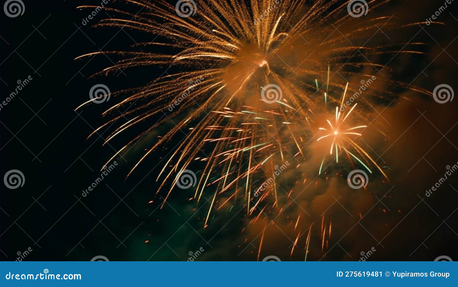 July Night Explodes with Vibrant Firework Display Generated by AI Stock ...