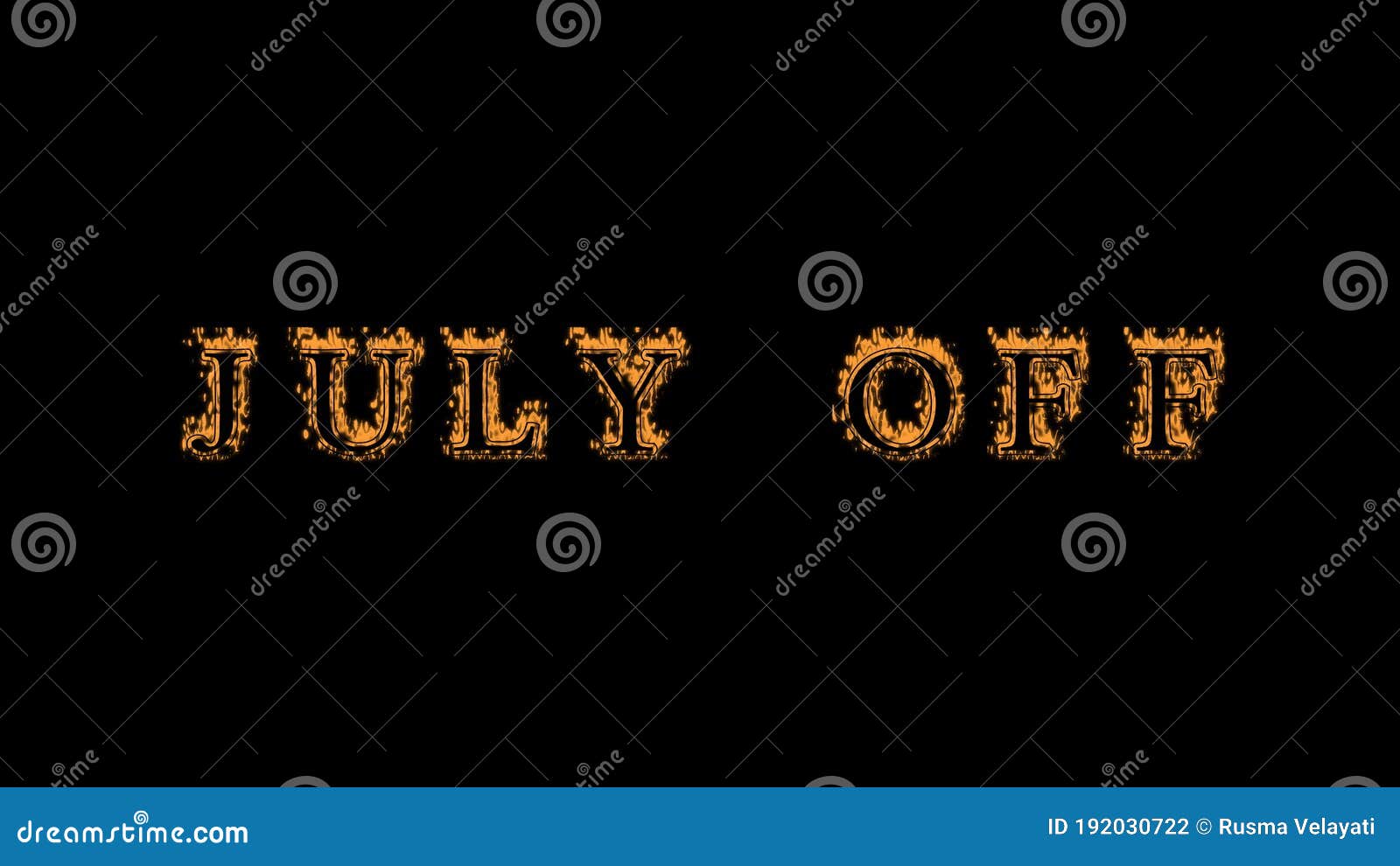 July Off Fire Text Effect Black Background Stock Footage - Video of ...