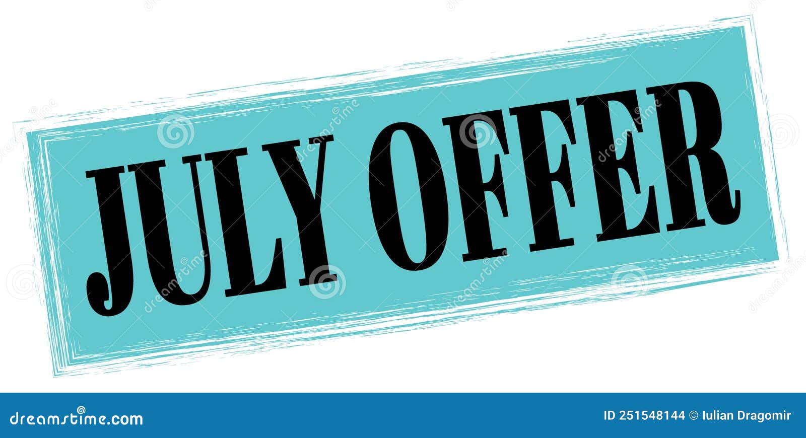 JULY OFFER Text Written on Blue-black Stamp Sign Stock Illustration ...