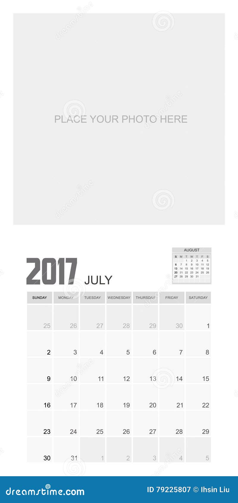 2017 JULY Planner Design. stock illustration. Illustration of design ...
