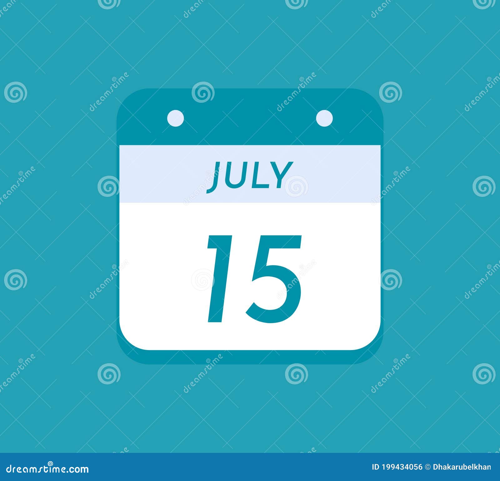 July 15 Single Day Calendar, 15 July Stock Vector - Illustration of ...