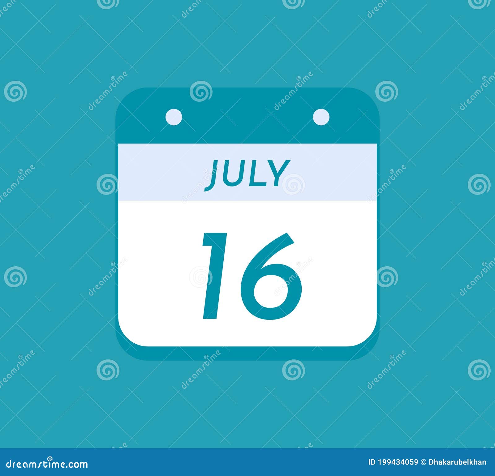 July 16 Single Day Calendar, 16 July Stock Vector - Illustration of ...
