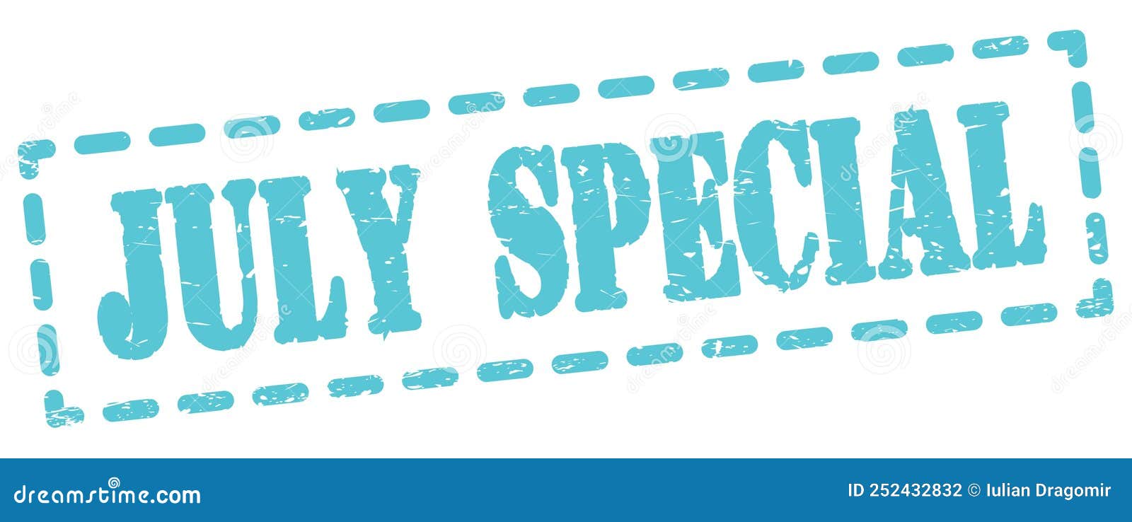 JULY SPECIAL Text Written on Blue Stamp Sign Stock Illustration ...