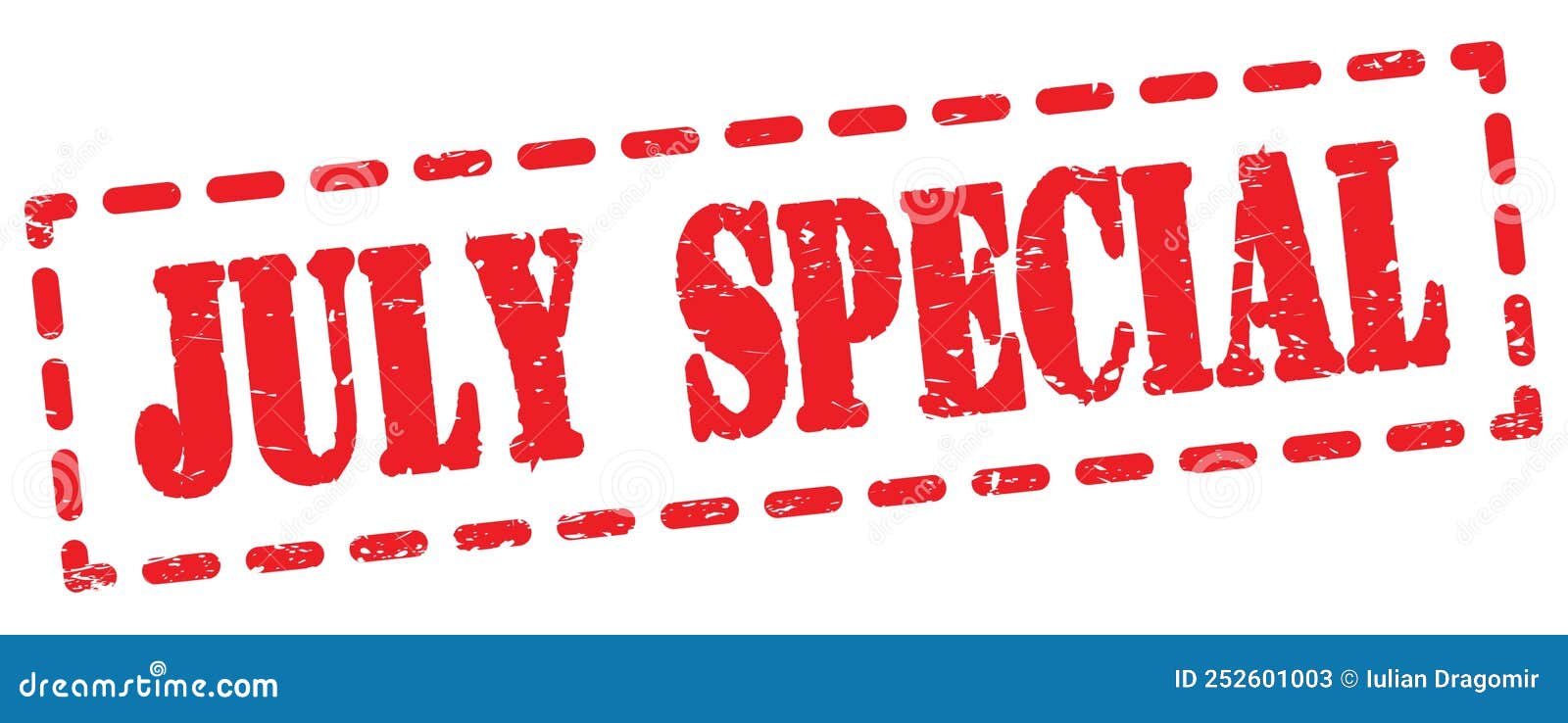 JULY SPECIAL Text Written on Red Stamp Sign Stock Illustration ...