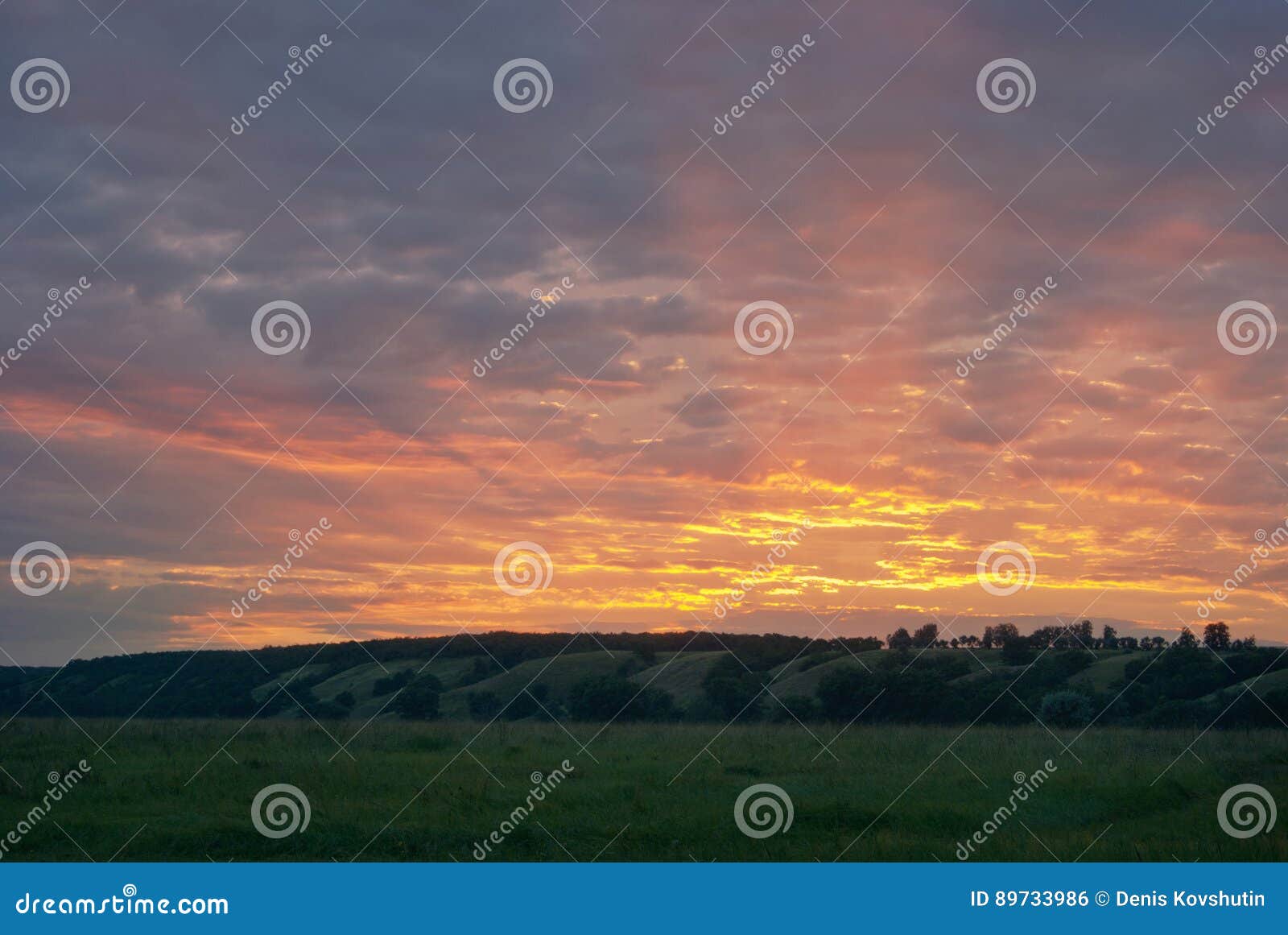 July sunset stock photo. Image of landscape, july, morning - 89733986