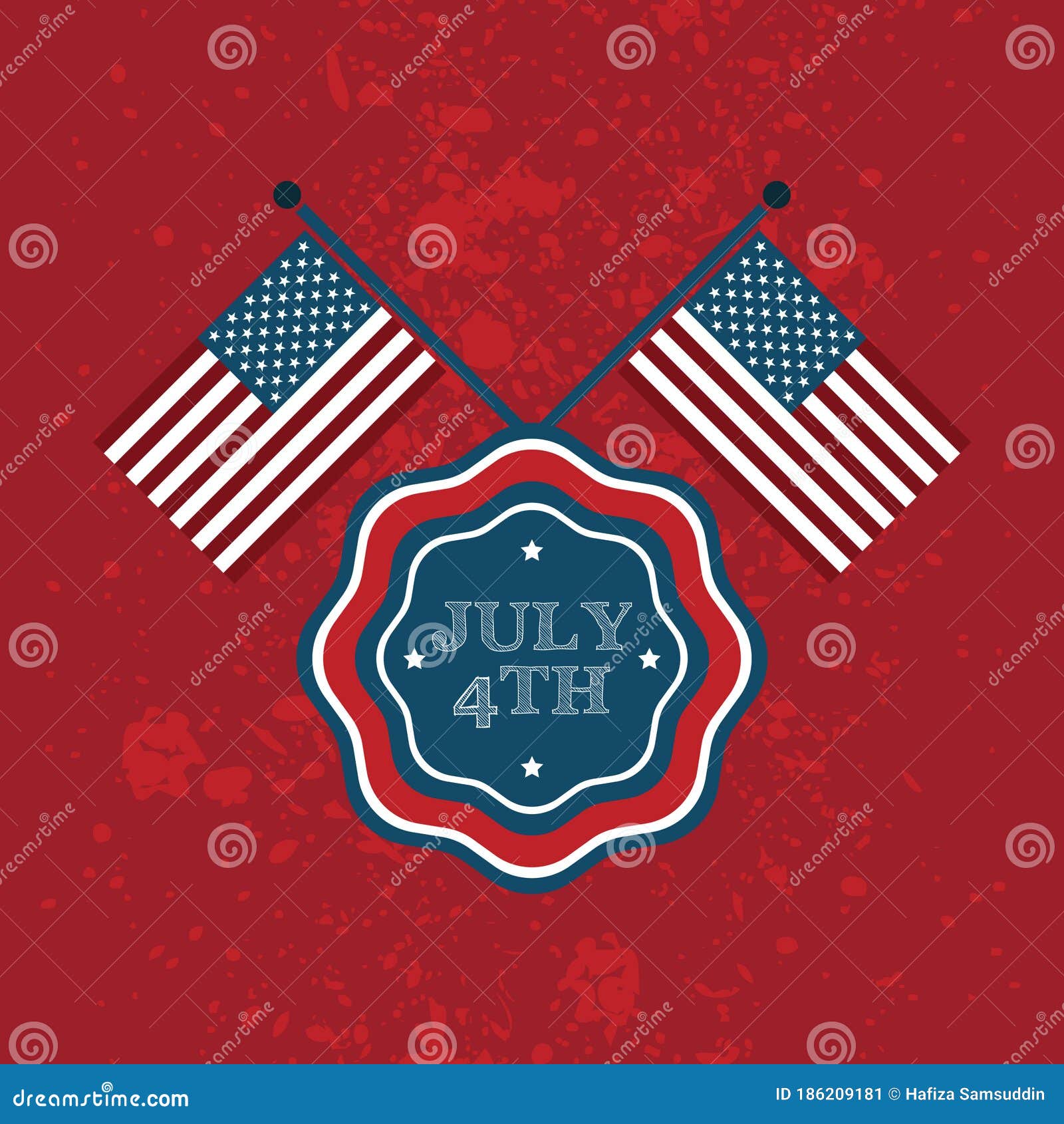 July 4th Label. Vector Illustration Decorative Design Stock Vector ...