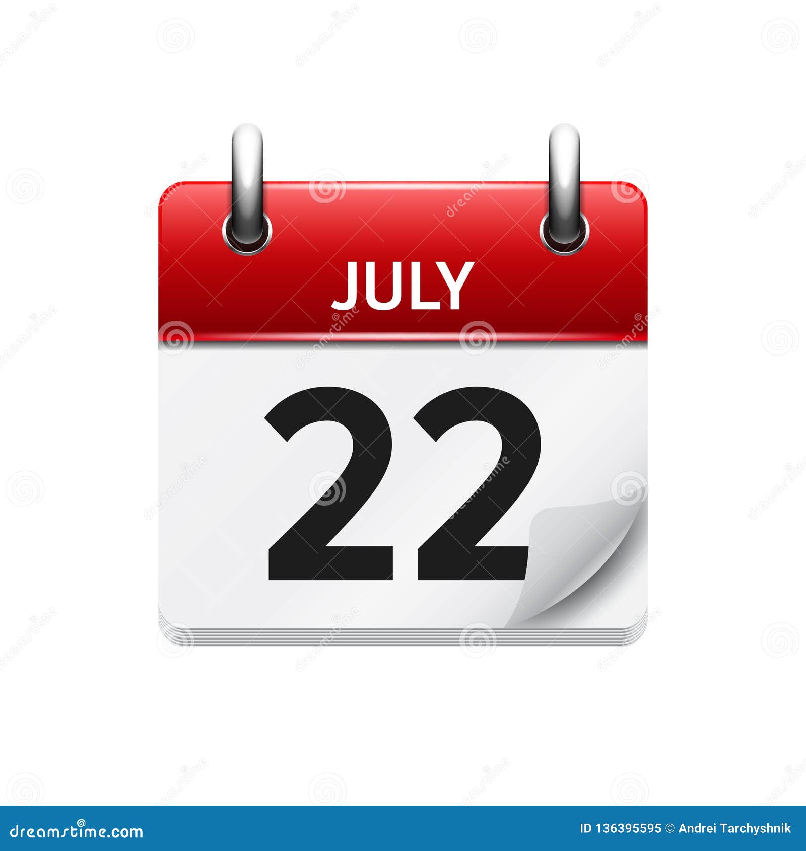 July 22. Vector Flat daily Calendar Icon. Date and Time, Day, Month ... July 22. Vector Flat daily Calendar Icon. Date and Time, Day, Month ...