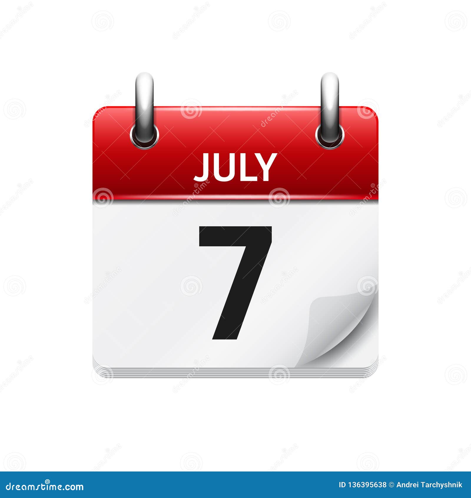 July 7 . Vector Flat daily Calendar Icon. Date and Time, Day, Month ... July 7 . Vector Flat daily Calendar Icon. Date and Time, Day, Month ...