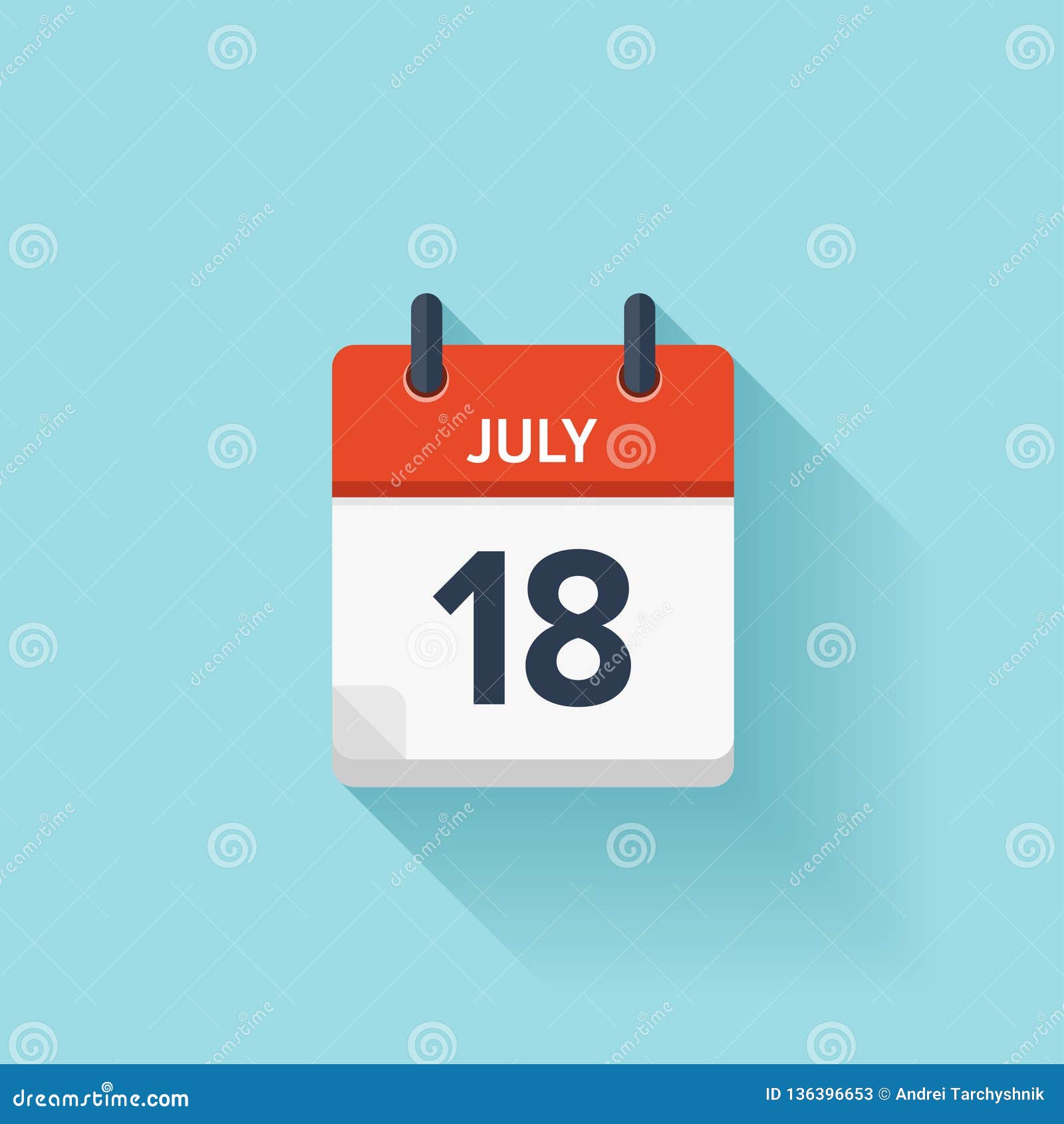 July 18. Vector Flat daily Calendar Icon. Date and Time, Day, Month ... July 18. Vector Flat daily Calendar Icon. Date and Time, Day, Month ...