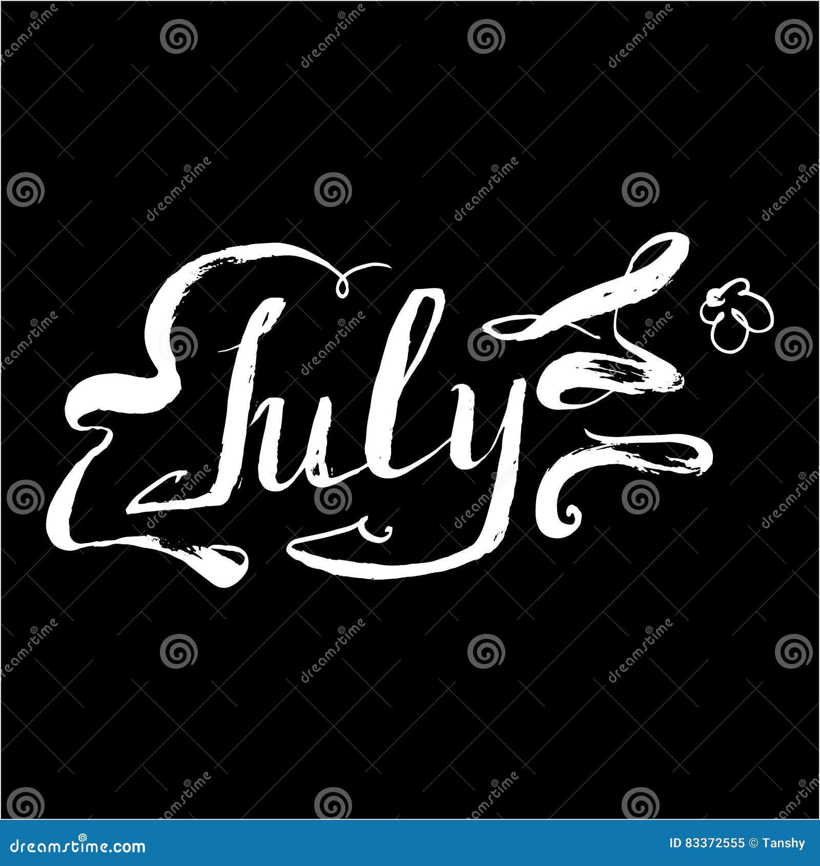 July Vector Months Lettering Stock Vector - Illustration of decoration ...
