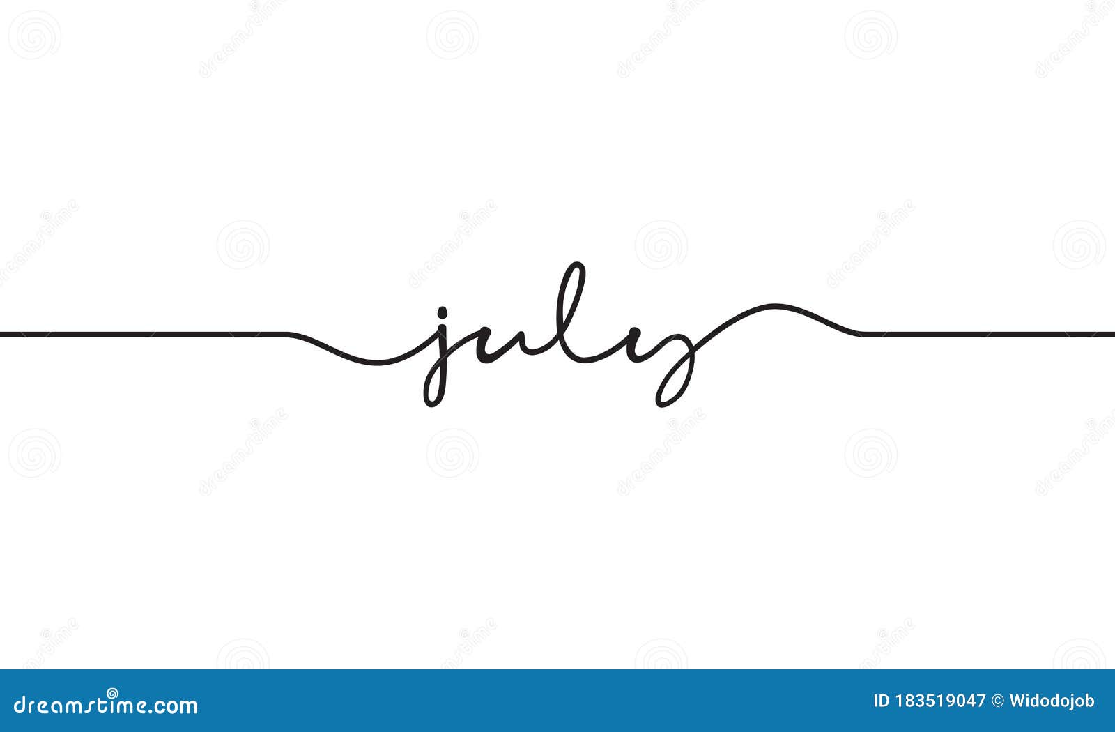 July word handwritten stock vector. Illustration of april - 183519047