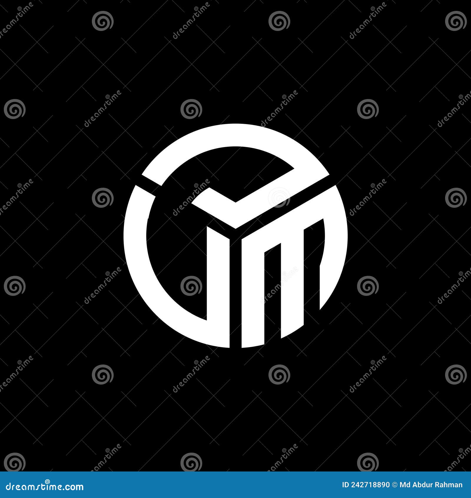 JUM Letter Logo Design on Black Background. JUM Creative Initials ...