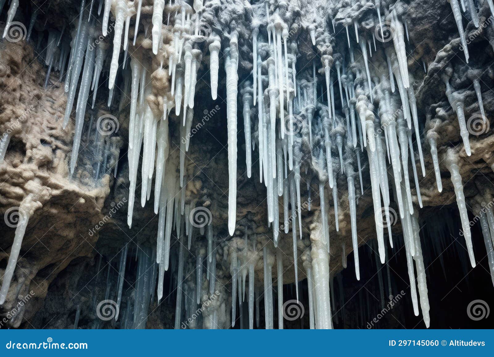 A Jumble of Jagged Stalactites in a Cave Stock Photo - Image of ...