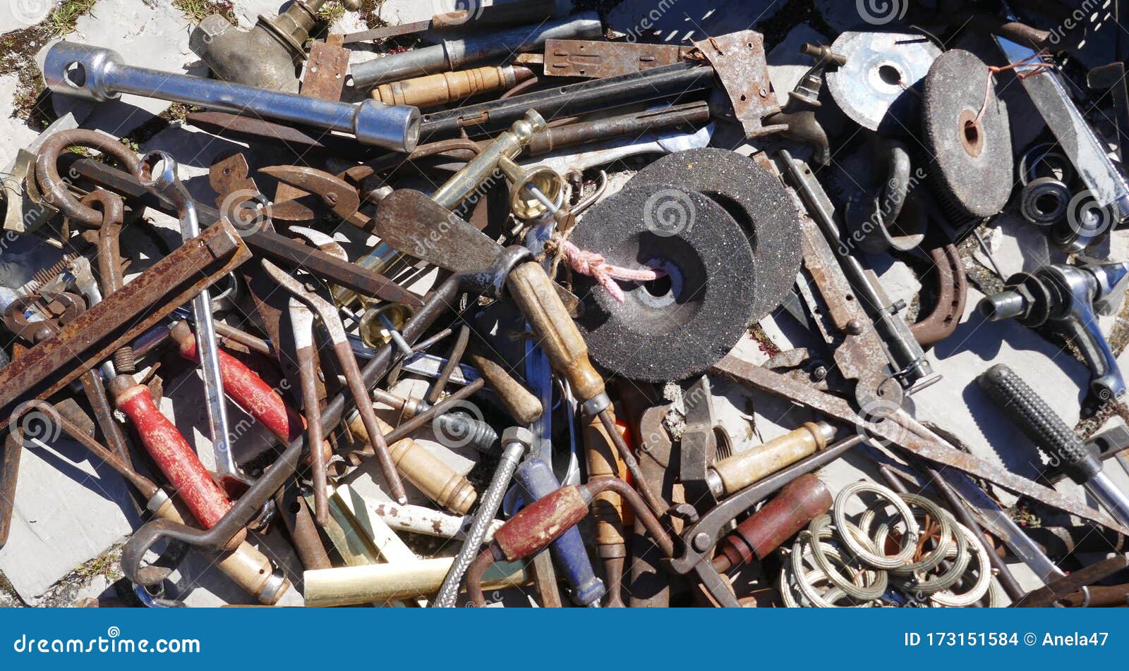 Jumble of Old Rusty Hand Tools Stock Photo - Image of deliver, pliers ...