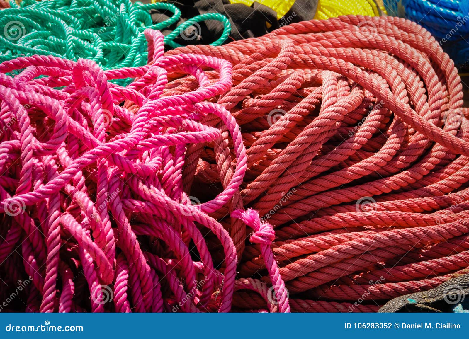 Spool Of Ropes Scattered On White Background. Messy Spool Ropes. Object ...