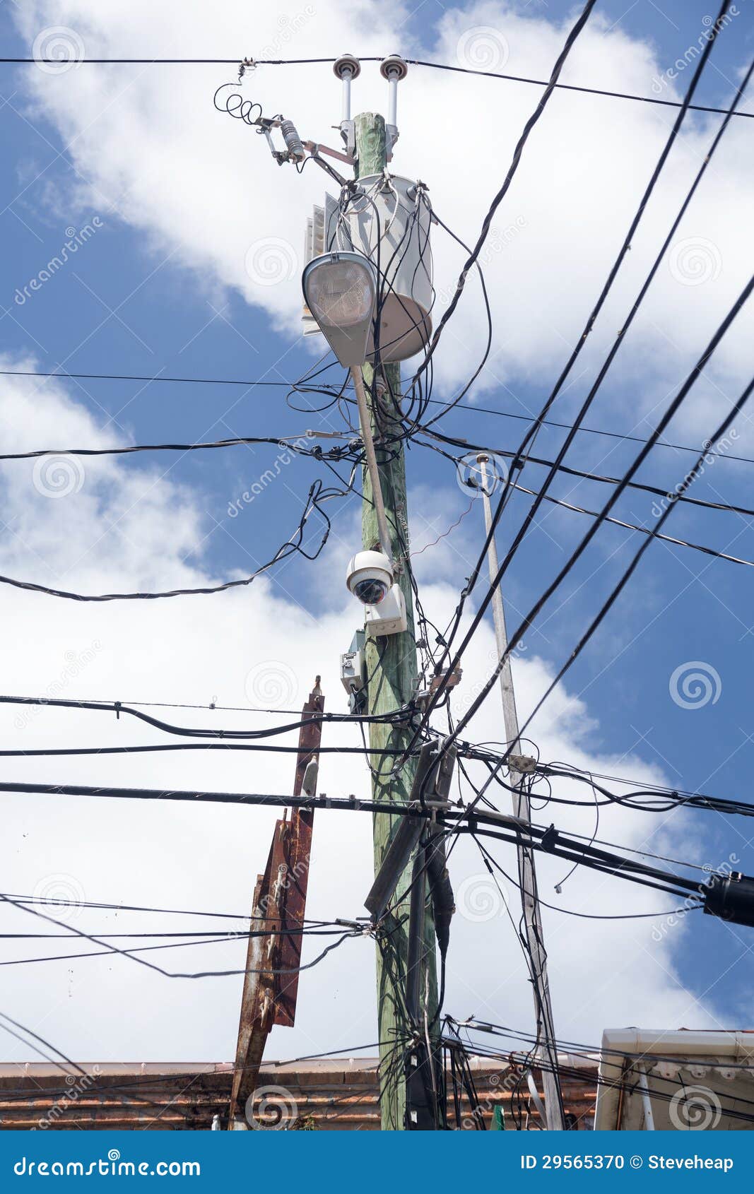 Jumble of Wires on Power Pole Stock Photo - Image of energy, post: 29565370
