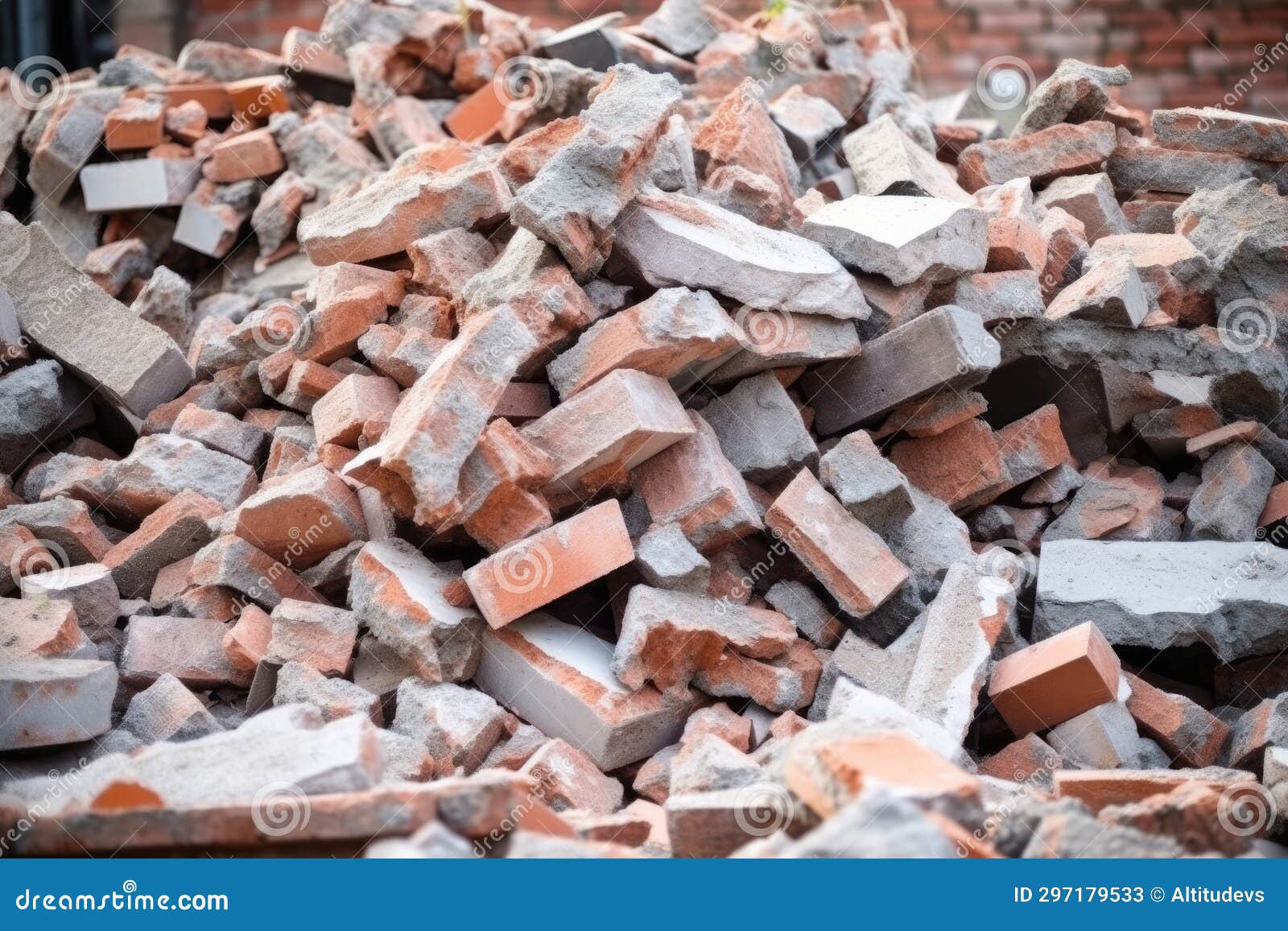 Jumbled Bricks from a Collapsed Wall Stock Image - Image of bricks ...