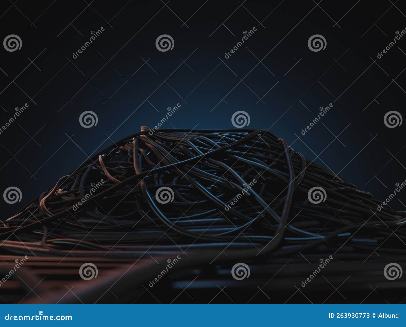 Jumbled Electrical Cables Pile Stock Illustration - Illustration of ...