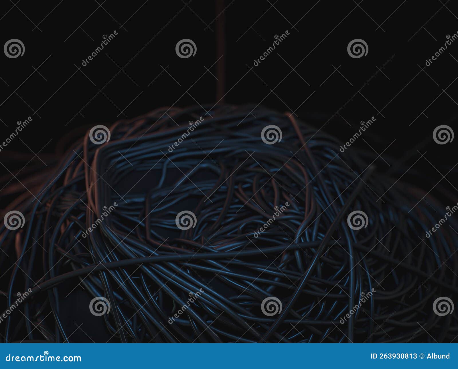 Jumbled Electrical Cables Pile Stock Illustration - Illustration of ...