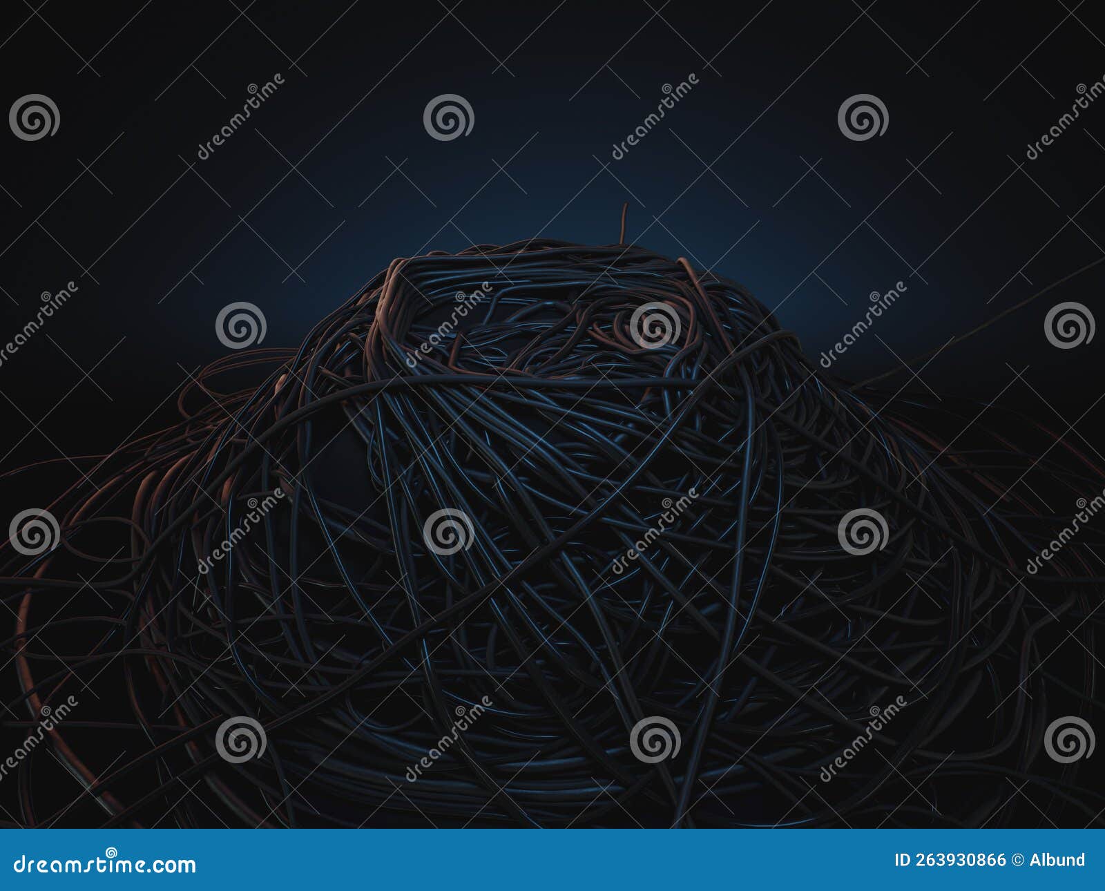 Jumbled Electrical Cables Pile Stock Illustration - Illustration of ...