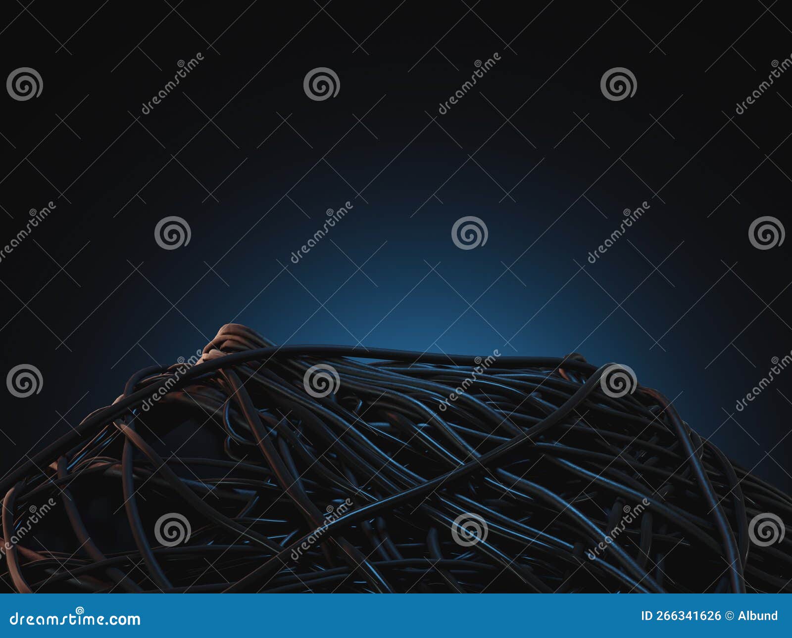 Jumbled Electrical Cables Pile Stock Illustration - Illustration of ...