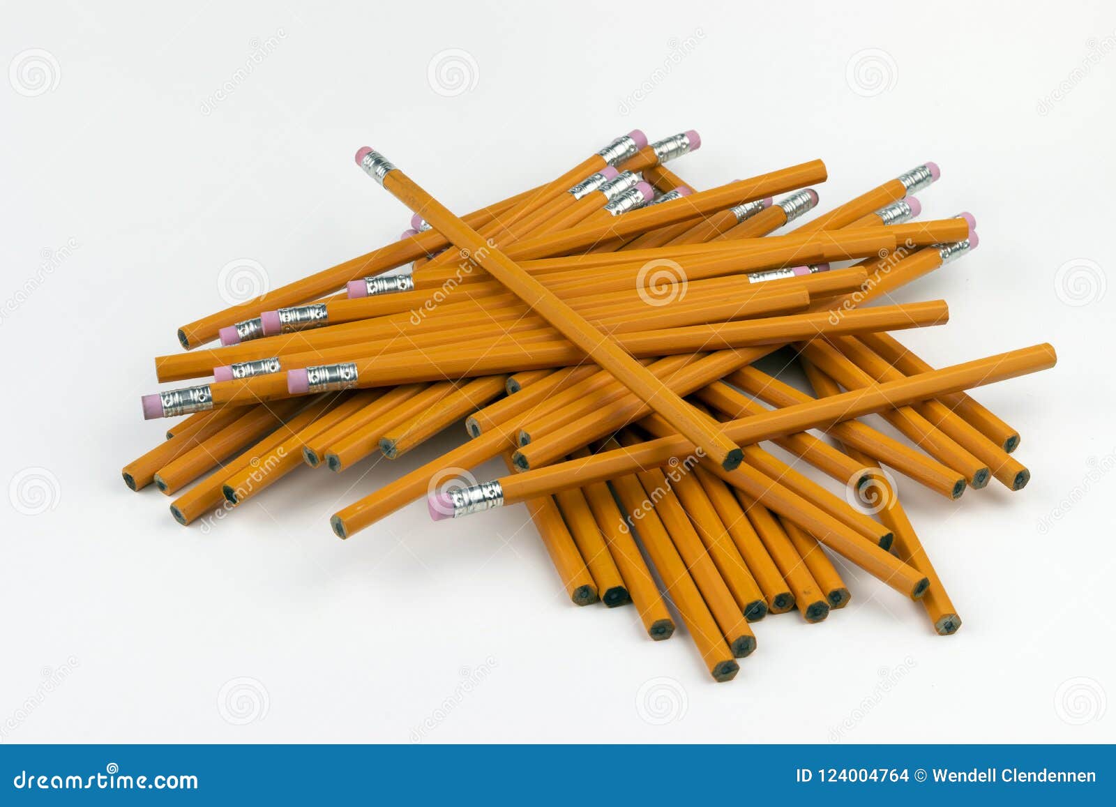 Jumbled Stack of Orange Pencils Stock Photo - Image of round, implement ...