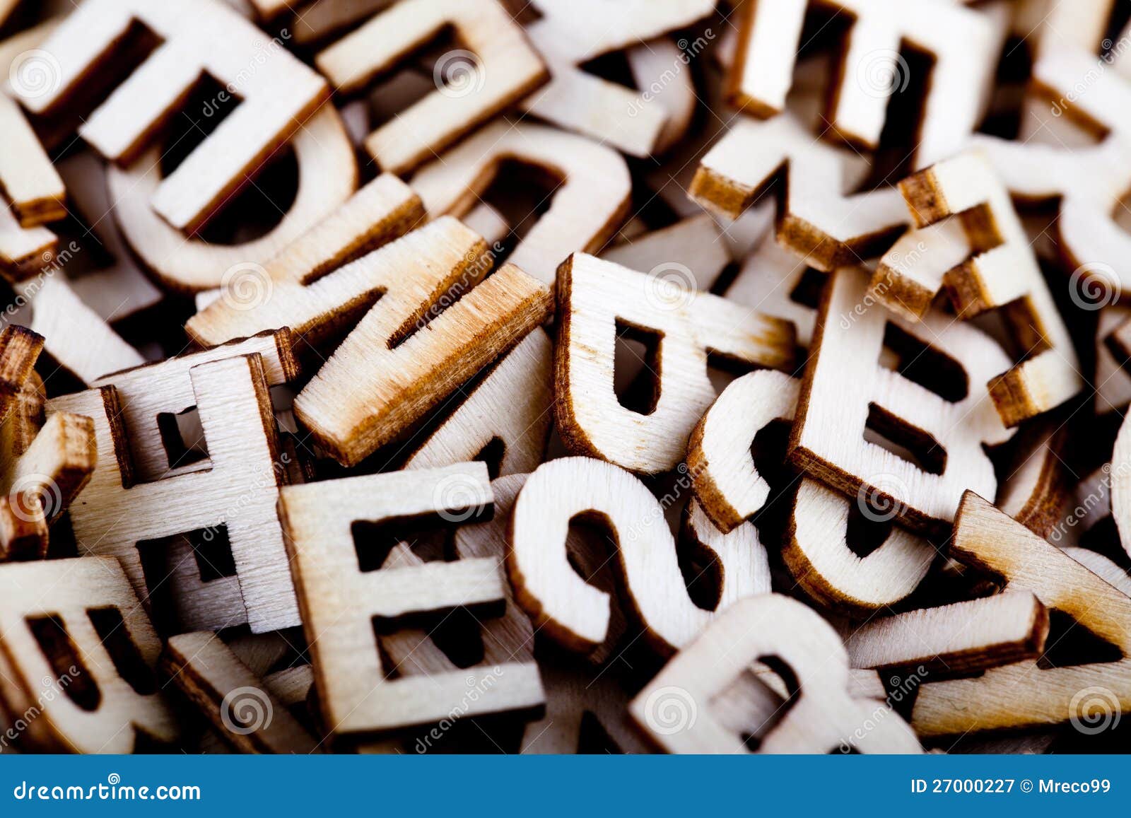 Jumbled Wooden Letters Close Up Stock Image - Image of messy, language ...