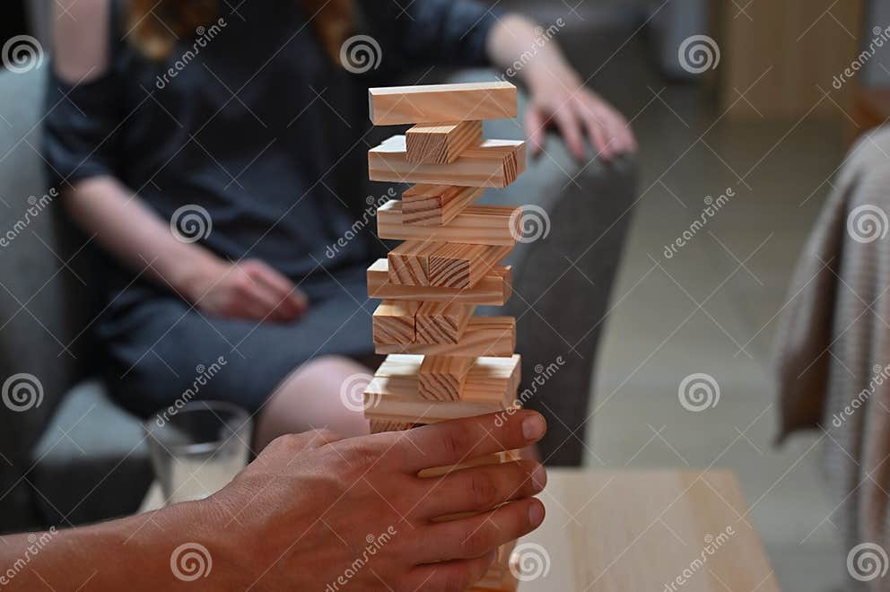 Jumbling Tower with Clipping Path Stock Image - Image of tower, pegs ...