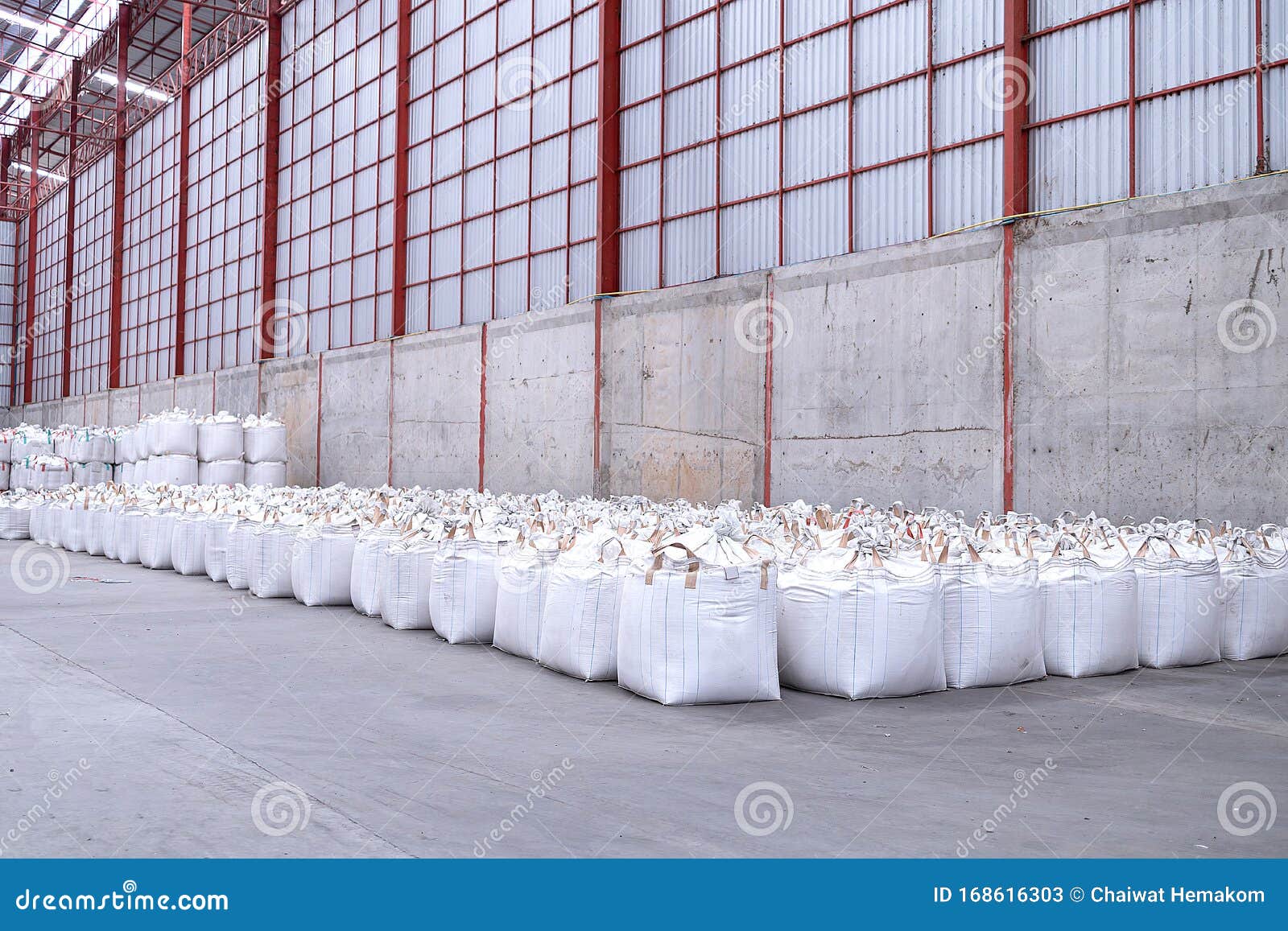 Jumbo Bags Of Rice Is A Rice Storage System And Easy To Transport And Count Stock Image Image