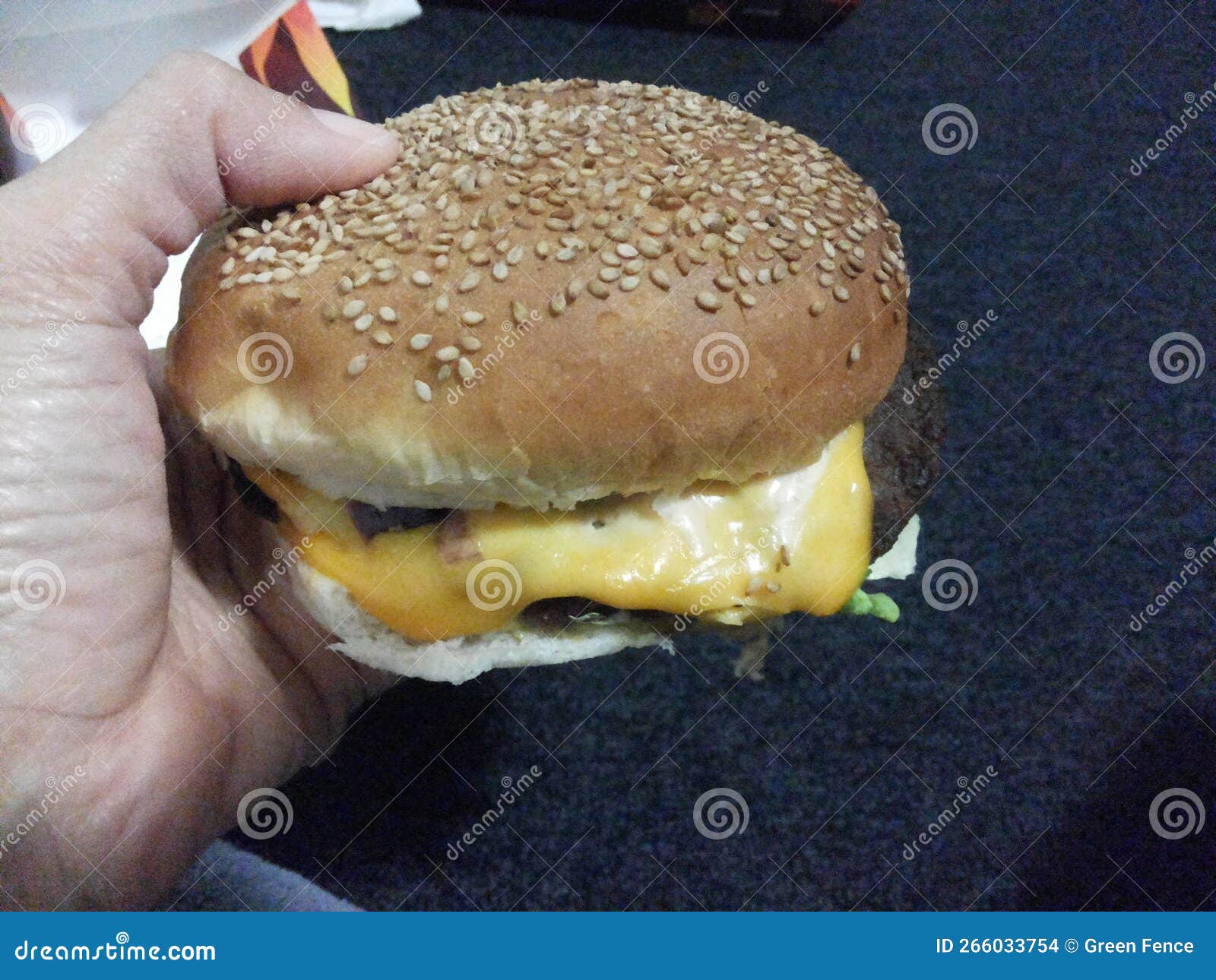 Jumbo Cheese Beef Burger stock photo. Image of cheese - 266033754