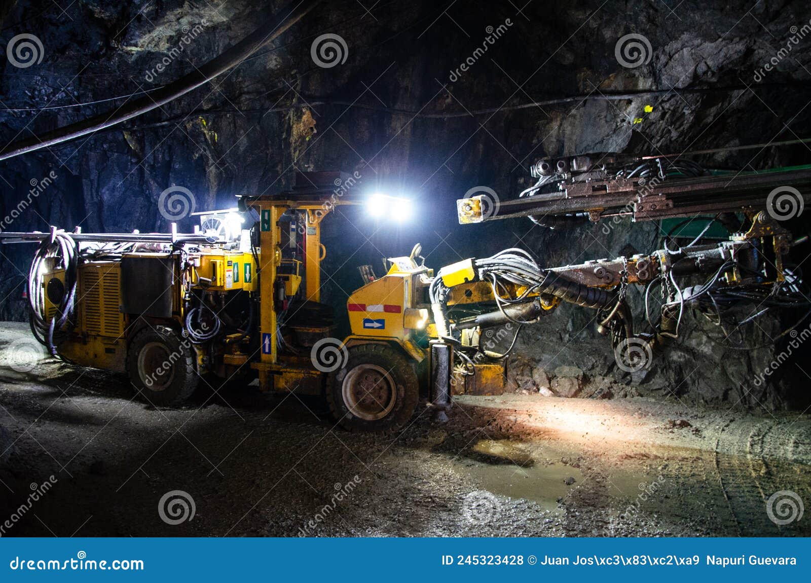 Jumbo Drill Posing at Underground Mine. Stock Photo - Image of ...
