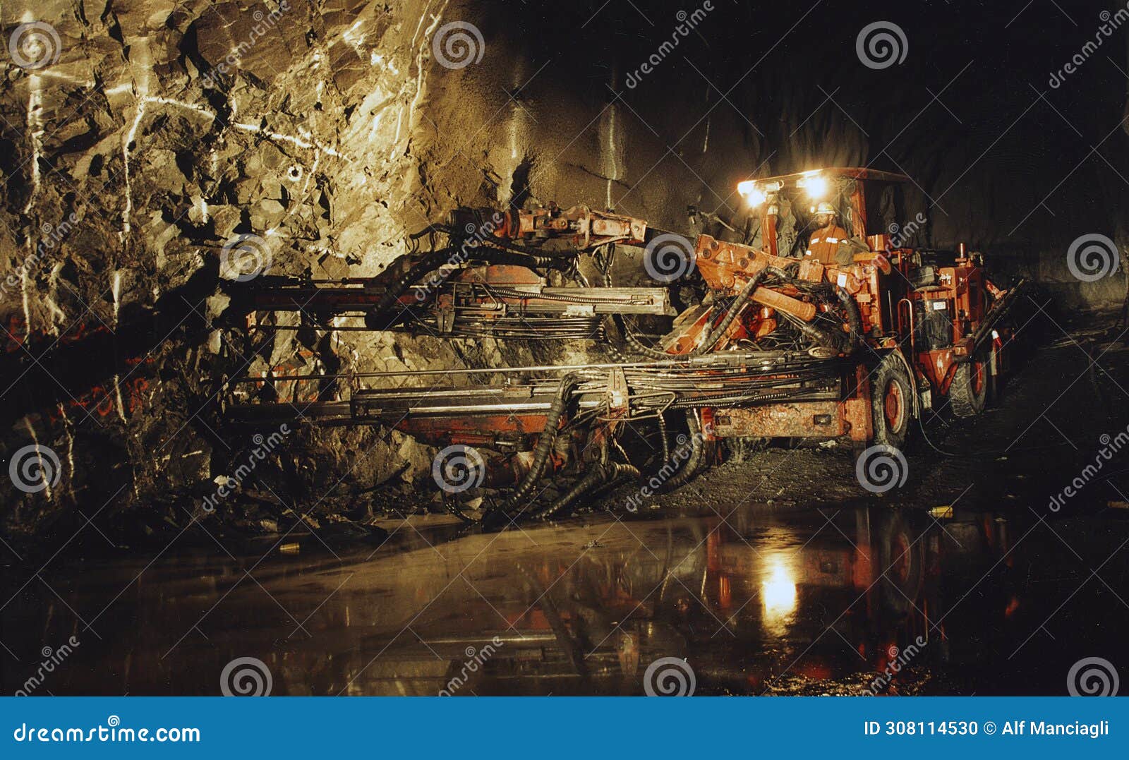 Underground mining. stock photo. Image of rock, drilling - 308114530