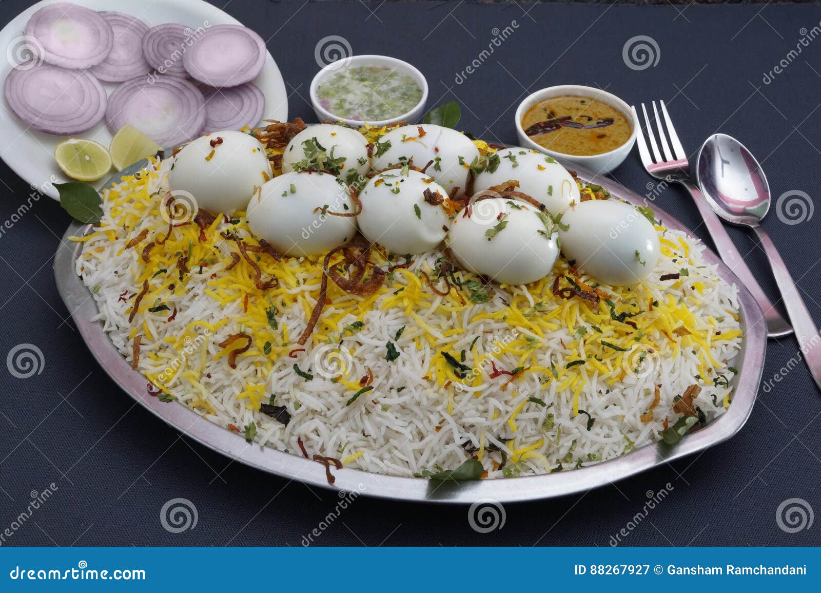 Jumbo Family Pack Egg Biryani Stock Image - Image of famil, chilly ...